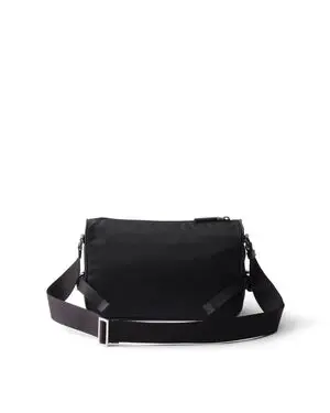 Prada Re-nylon And Saffiano Leather Shoulder Bag - Black