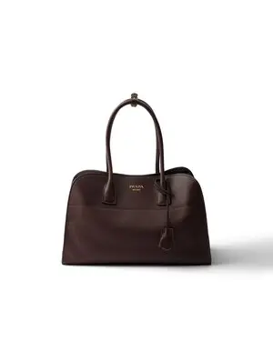 Prada Leather Tote Bag - Brown