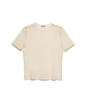 Prada Cotton Tulle T-shirt - Neutral