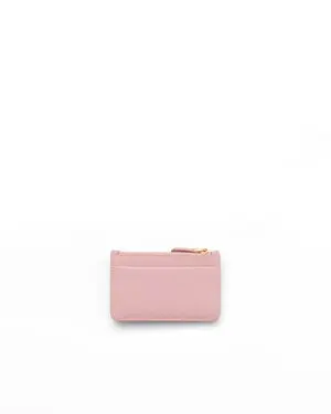 Prada Saffiano And Smooth Leather Card Holder - Pink
