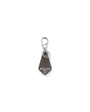 Prada Saffiano Leather Keychain - Grey