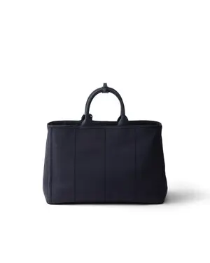 Prada Jardinière Extra-large Cotton Canvas Tote Bag - Blue