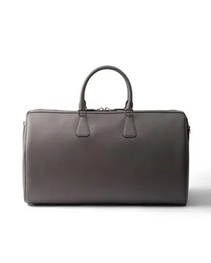 Prada Saffiano Leather Travel Bag - Grey