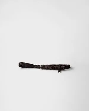 Prada Braided Leather Belt - Coffee
