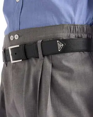 Prada Saffiano Leather Belt - Black