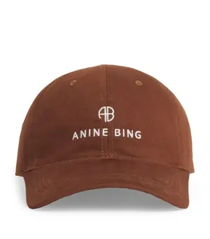 ANINE BING Embroidered Baseball Cap - Brown