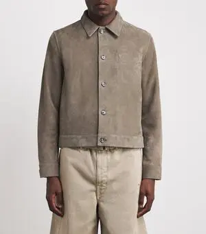 AMI Paris Suede Jacket With Logo