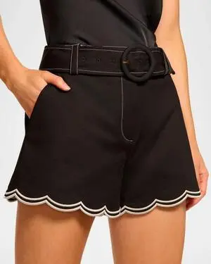 Ramy Brook Violeta Belted Shorts - Black