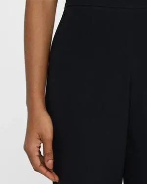 Giorgio Armani Wide Leg Silk Cady Trousers - Blue
