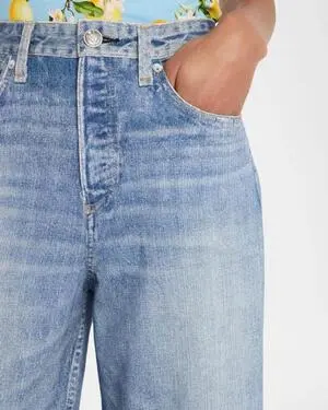 Rag & Bone Miramar Andi Cotton-terry Ankle Jeans - Mdblue