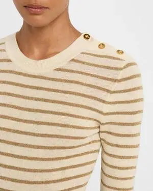 FRAME The Marina Striped Sweater - Cream Multi