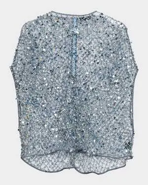 Lapointe Sequin Cape Top - Cloud