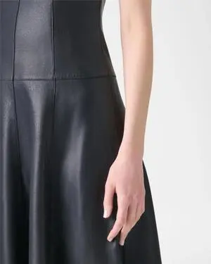 Akris Nappa Leather Midi Dress