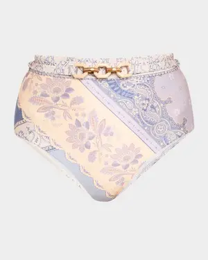 Zimmermann High-waist Bikini Bottom - Blue Bandana