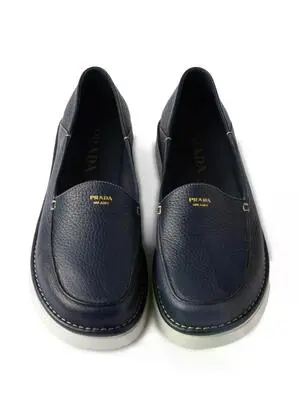 Prada Textured Leather Loafers