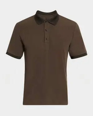Rag & Bone Men & Apos;s Tech Stretch Pique Polo Shirt Bark