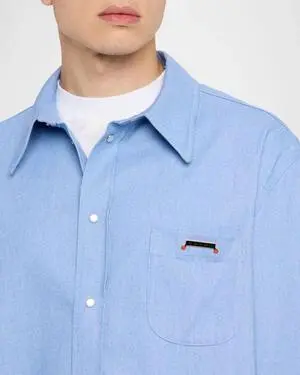 Marni Apos;s Denim Point Collar Overshirt - Iris/blue