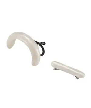 LELET NY Marble Arch Pony Cuff And Barrette Set - Pearlescent