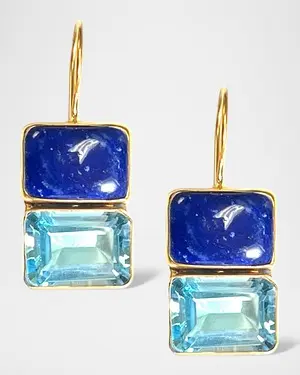DINA MACKNEY Rectangular Lapis Lazuli And Topaz Earrings - Blue