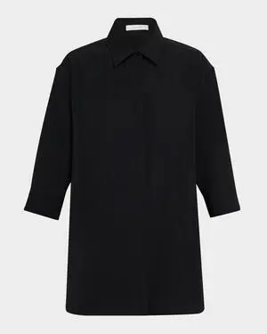 THE ROW Elada Button-front Shirt - Black