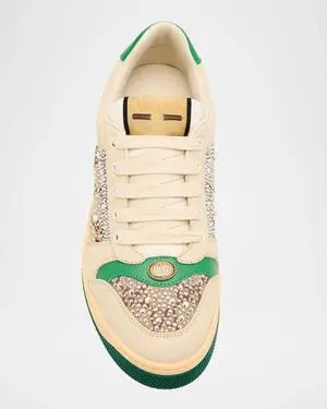 Gucci Screener Gg Canvas Crystal Sneakers - Sand