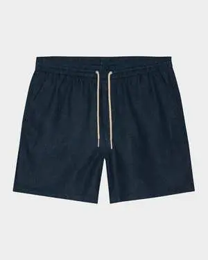 NN.07 Gregor Linen Drawstring Shorts - Navy Blue