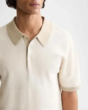 Scotch & Soda Apos;s Cotton Texture Knit Polo Shirt - Eggnog