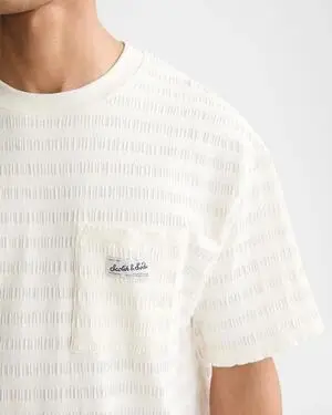Scotch & Soda Apos;s Relaxed-fit Textured Pocket T-shirt - Eggnog