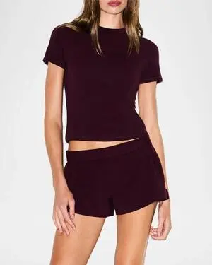 SKIMS Cotton Jersey Crewneck T-Shirt Currant