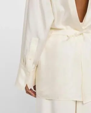 RÓHE Deconstructed Silk Shirt - Cream