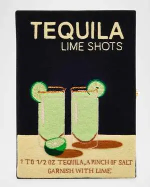 OLYMPIA LE-TAN Tequila Shots Book Clutch - Black