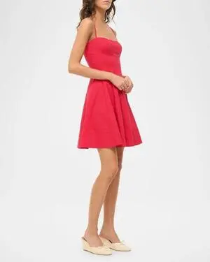 Staud Wylie Mini Dress - Cherry