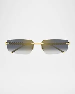 Rimless Rectangle Sunglasses