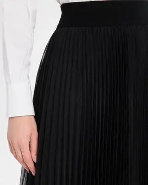 Fabiana Filippi Pleated Tulle A-line Midi Skirt - Nero
