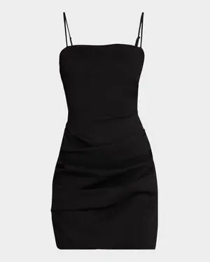 A.L.C. Mya Sleeveless Draped Mini Dress - Black