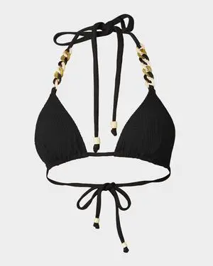 Shoshanna Chain Triangle Bikini Top - Jet
