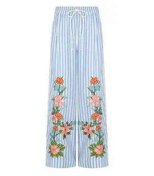 Essentiel Antwerp Floral Embroidered Wide-leg Trousers