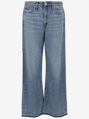 Rag & Bone Cotton Blend Wide Leg Jeans