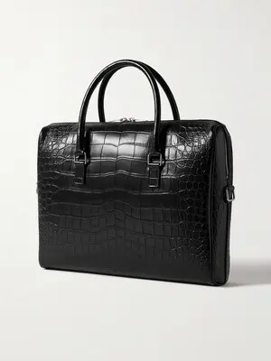 Saint Laurent Croc-effect Leather Briefcase