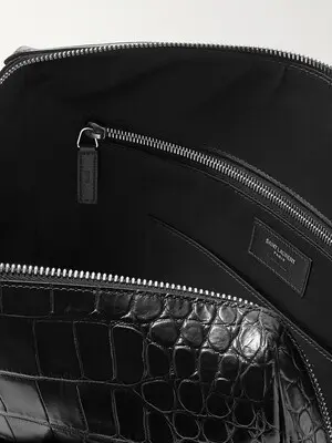 Saint Laurent Croc-effect Leather Briefcase