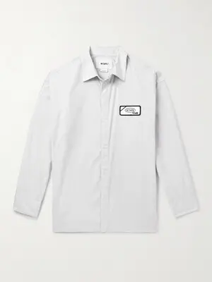 WTAPS Repo Logo-appliquéd Cotton-blend Broadcloth Shirt