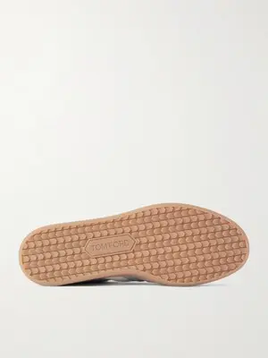 TOM FORD Archer Leather-trimmed Suede Sneakers - Blue
