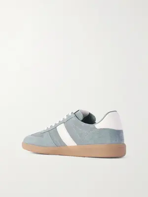 TOM FORD Archer Leather-trimmed Suede Sneakers - Blue