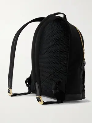 TOM FORD Leather-trimmed Shell Backpack - Black