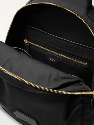 TOM FORD Leather-trimmed Shell Backpack - Black