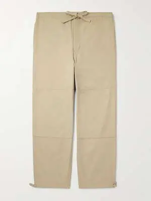 Visvim Sharma Straight-leg Cotton-twill Drawstring Chinos - Beige