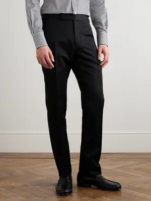 TOM FORD Shelton Slim-fit Tapered Trousers - Black