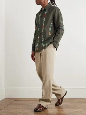 Paul Smith Embroidered Cotton-twill Overshirt