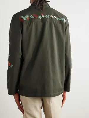 Paul Smith Embroidered Cotton-twill Overshirt