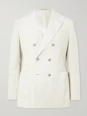 Brunello Cucinelli Double-breasted Cotton-corduroy Suit Jacket